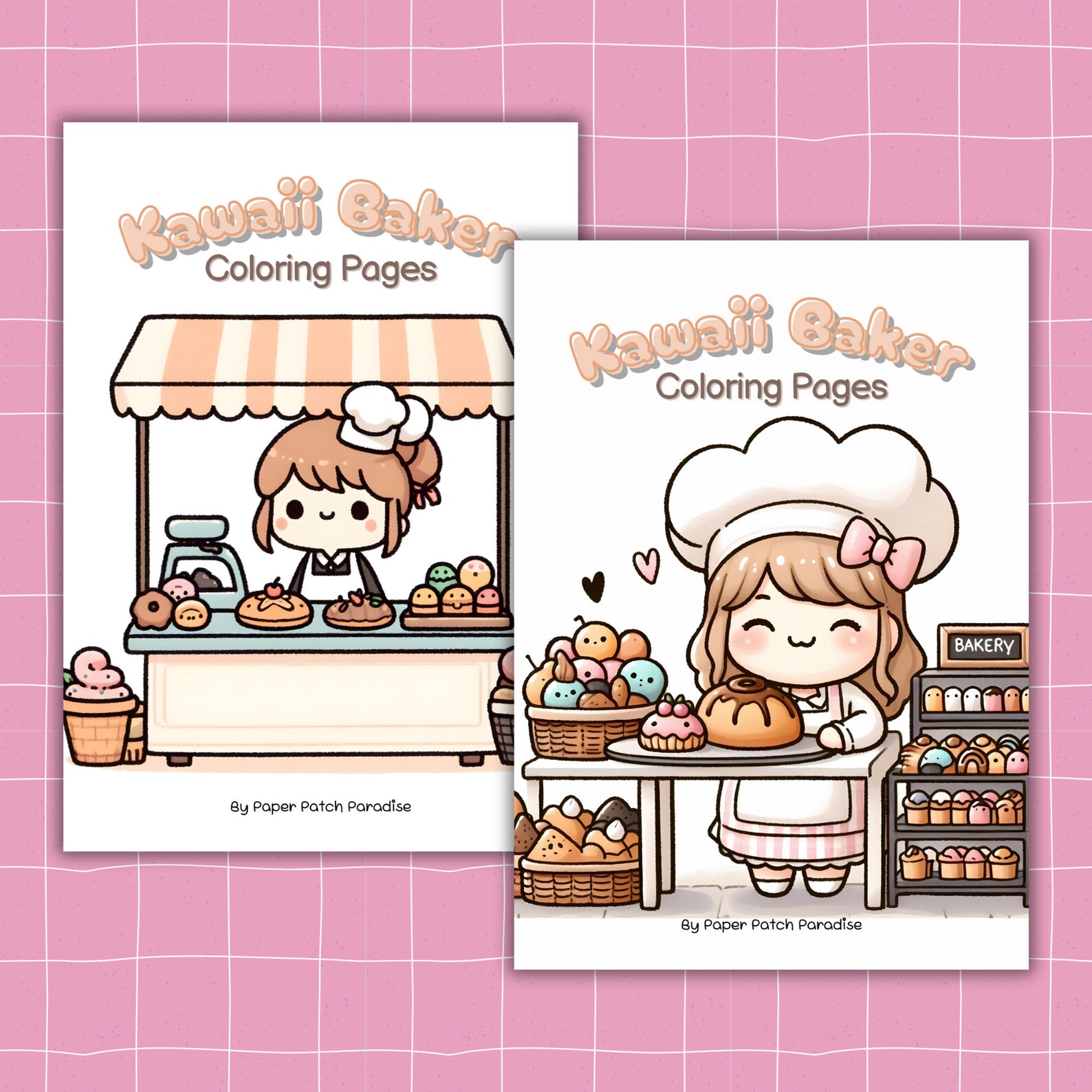 Kawaii Baker Coloring Pages Printable Cute Bakery Coloring Sheets ...
