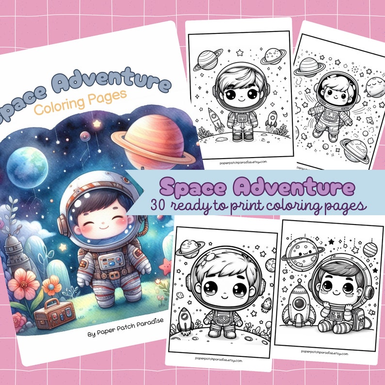 Space Coloring Pages Printable Astronaut Boy Coloring Sheets Instant ...