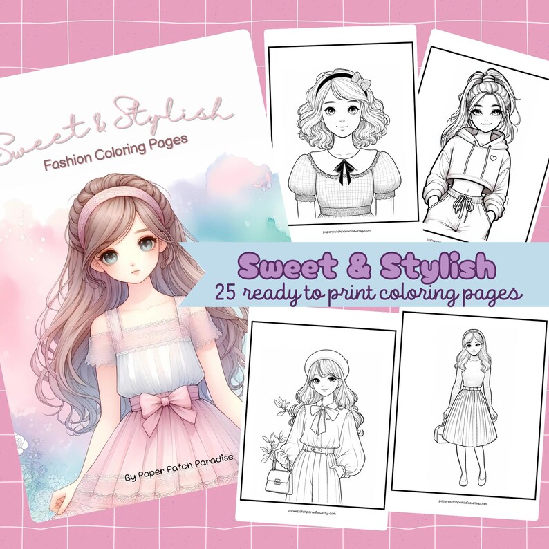 Sweet and Stylish Fashion Coloring Pages Printable Cute Coquette ...