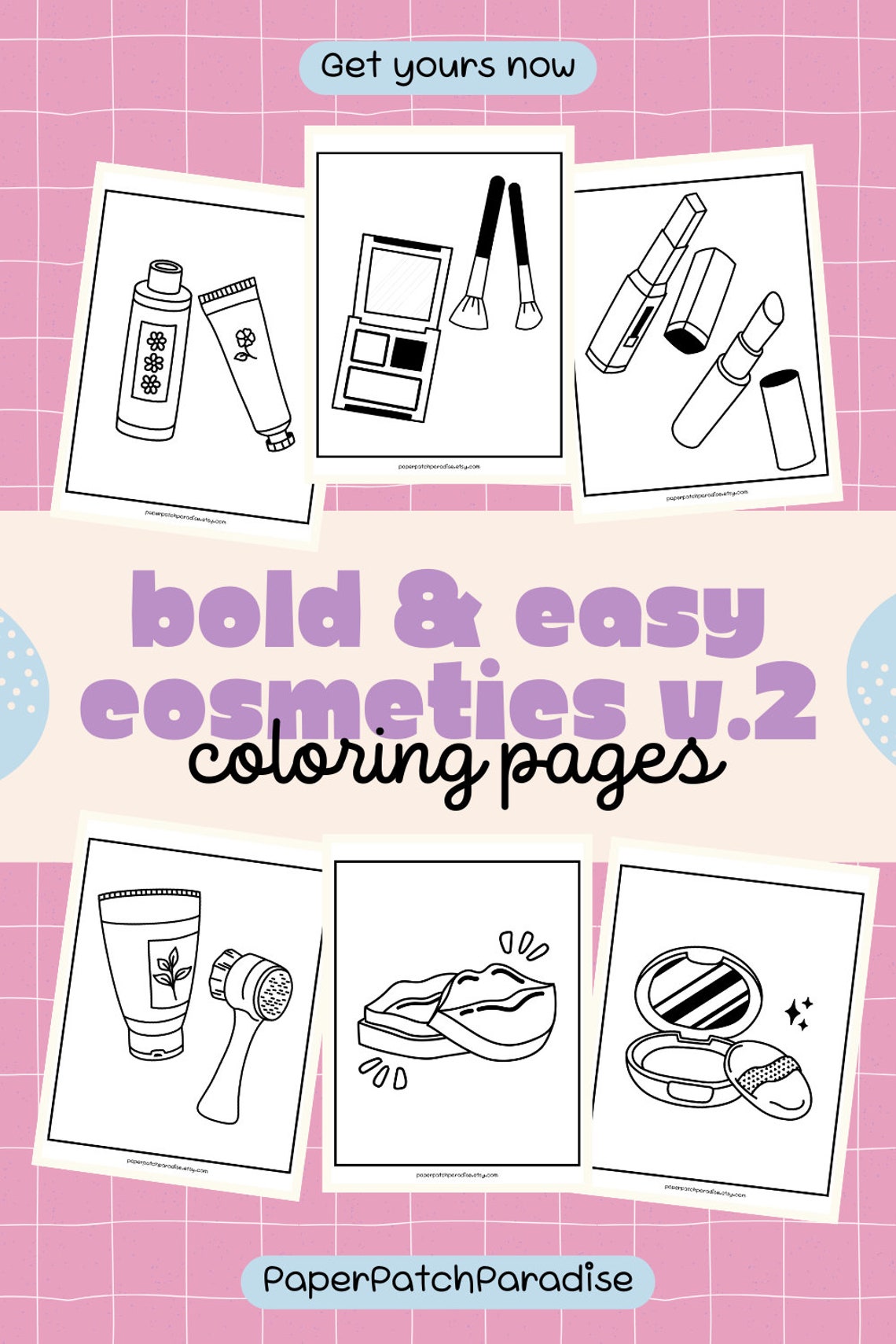 Bold and Easy Cosmetics Coloring Pages V2 Printable Cute Make up ...