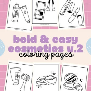 Bold and Easy Cosmetics Coloring Pages V2 Printable Cute Make up ...