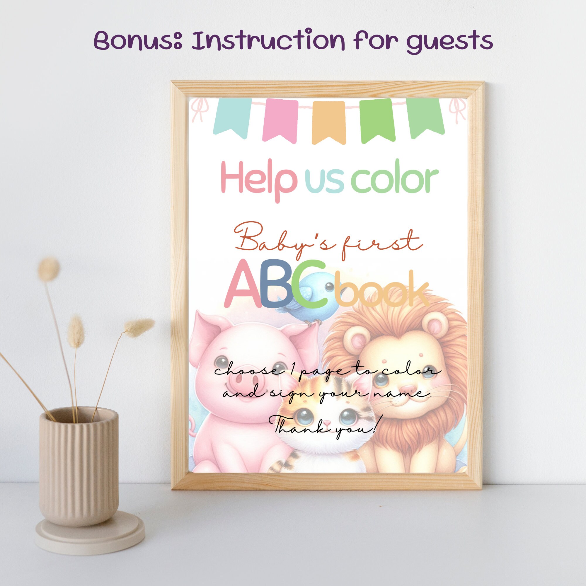 Baby Shower Coloring Book Printable Animal Alphabet Coloring Pages Baby ...