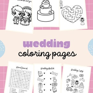 Wedding Coloring Pages Printable Wedding Activity Games for Kids ...