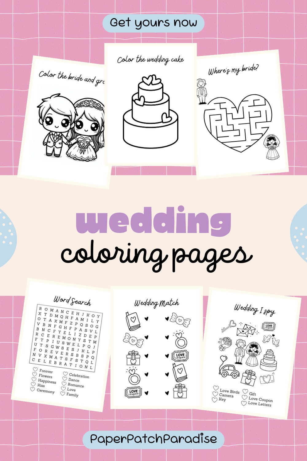 Wedding Coloring Pages Printable Wedding Activity Games for Kids ...