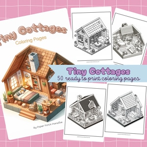 Tiny Cottages Coloring Pages Printable Cute Pocket House Coloring ...