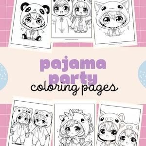 Pajama Party Coloring Pages Printable Cute Hoodie Girl and Boy Coloring ...