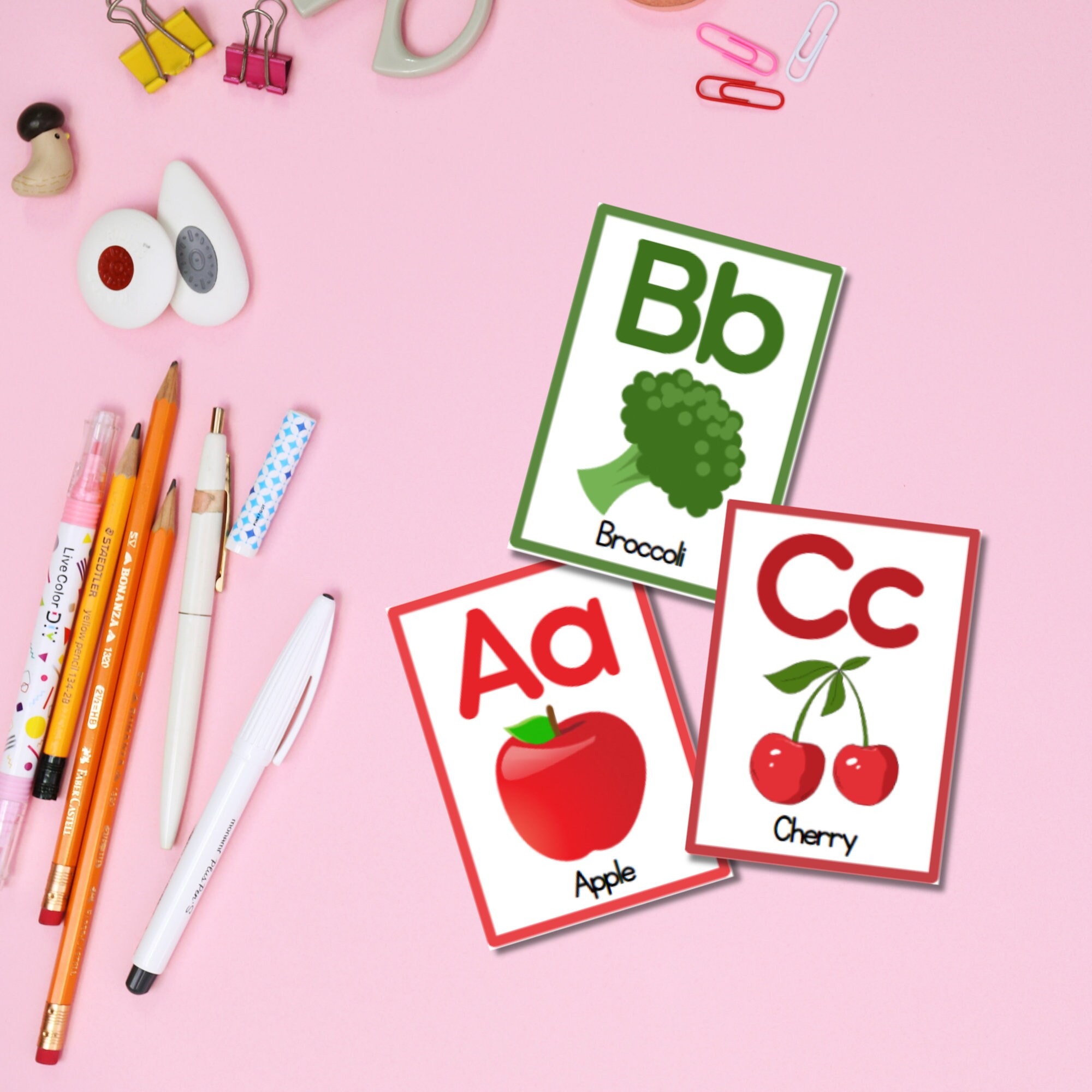Alphabet Flash Cards, Fruits and Vegetables Printable Flash Cards ...