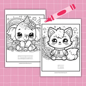 ABC Animals Coloring Pages Printable Kawaii Animals Coloring Sheets ...