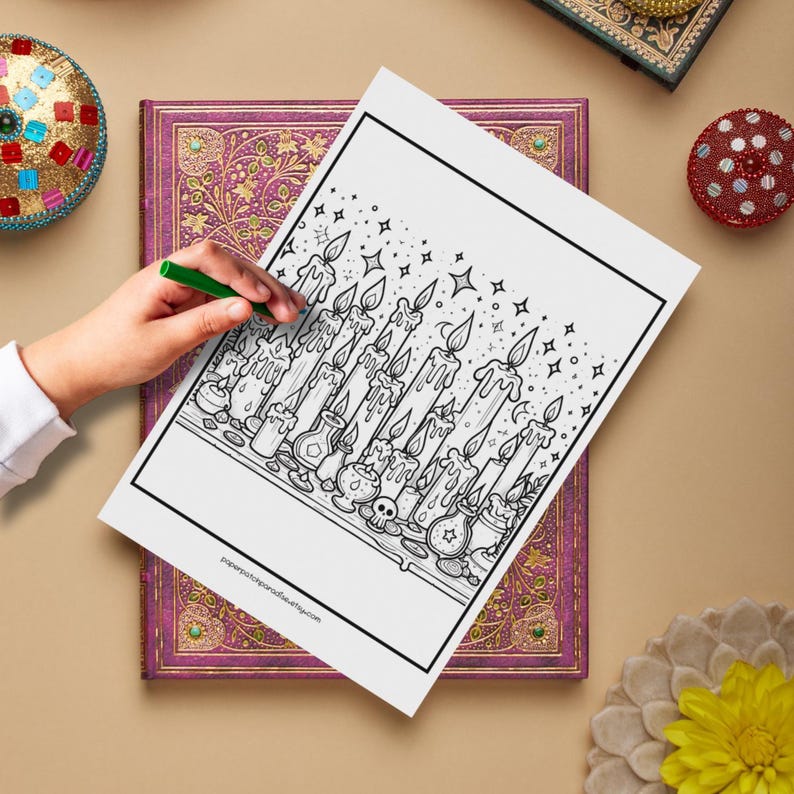 Magic Potions & Spell Coloring Pages Printable Cute Witchy Coloring ...