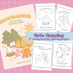 Cute Camping Coloring Pages Printable Bold Easy Coloring Sheets Nature ...