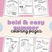 Bold and Easy Summer Coloring Pages Printable Cute Beach Coloring ...
