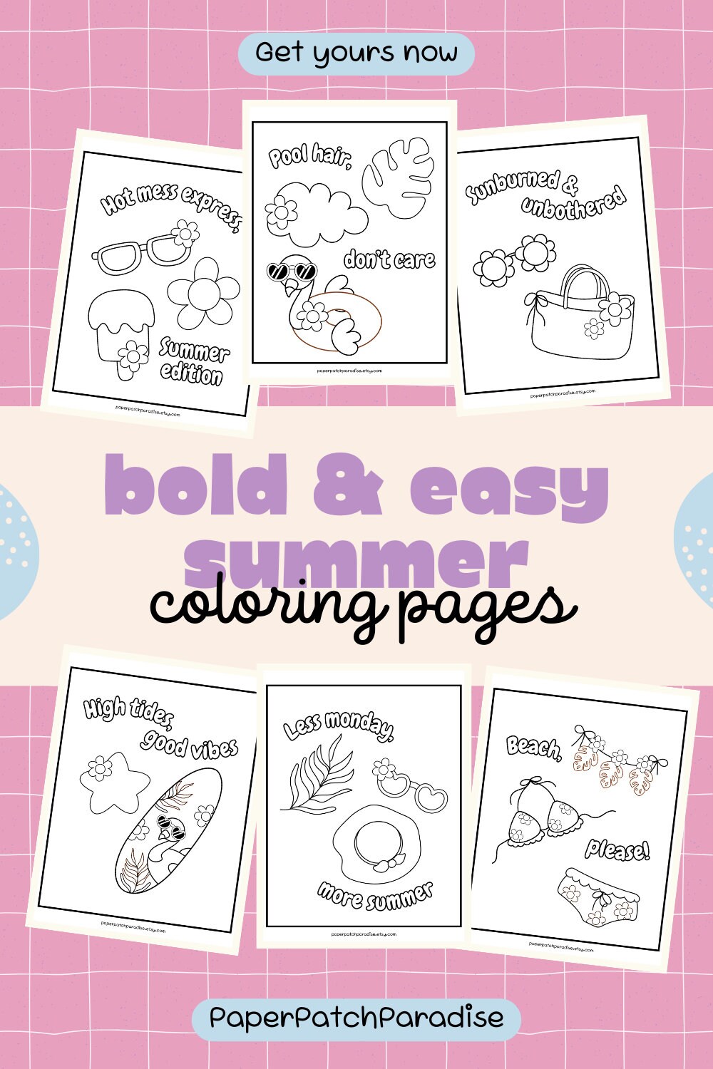 Bold and Easy Summer Coloring Pages Printable Cute Beach Coloring ...