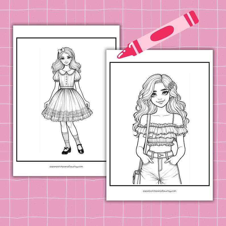Sweet and Stylish Fashion Coloring Pages Printable Cute Coquette ...