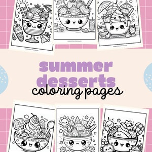 Summer Desserts Coloring Pages Printable Kawaii Food Coloring Sheets ...