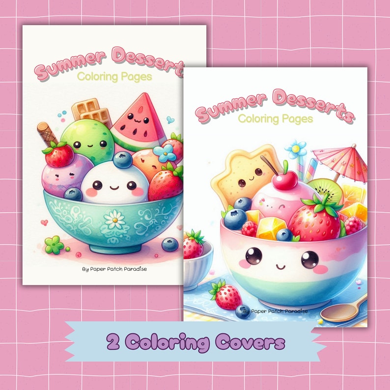 Summer Desserts Coloring Pages Printable Kawaii Food Coloring Sheets ...