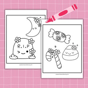 Bold and Easy Cute and Creepy Coloring Pages Printable Retro Halloween ...
