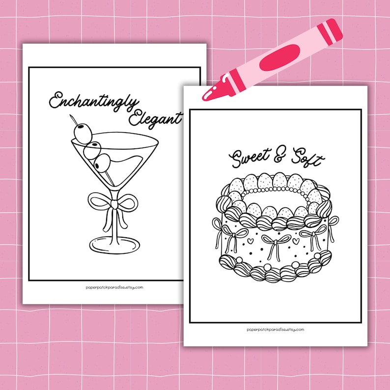 Bold and Easy Soft Girl Era Coloring Pages Printable Cute Coquette ...