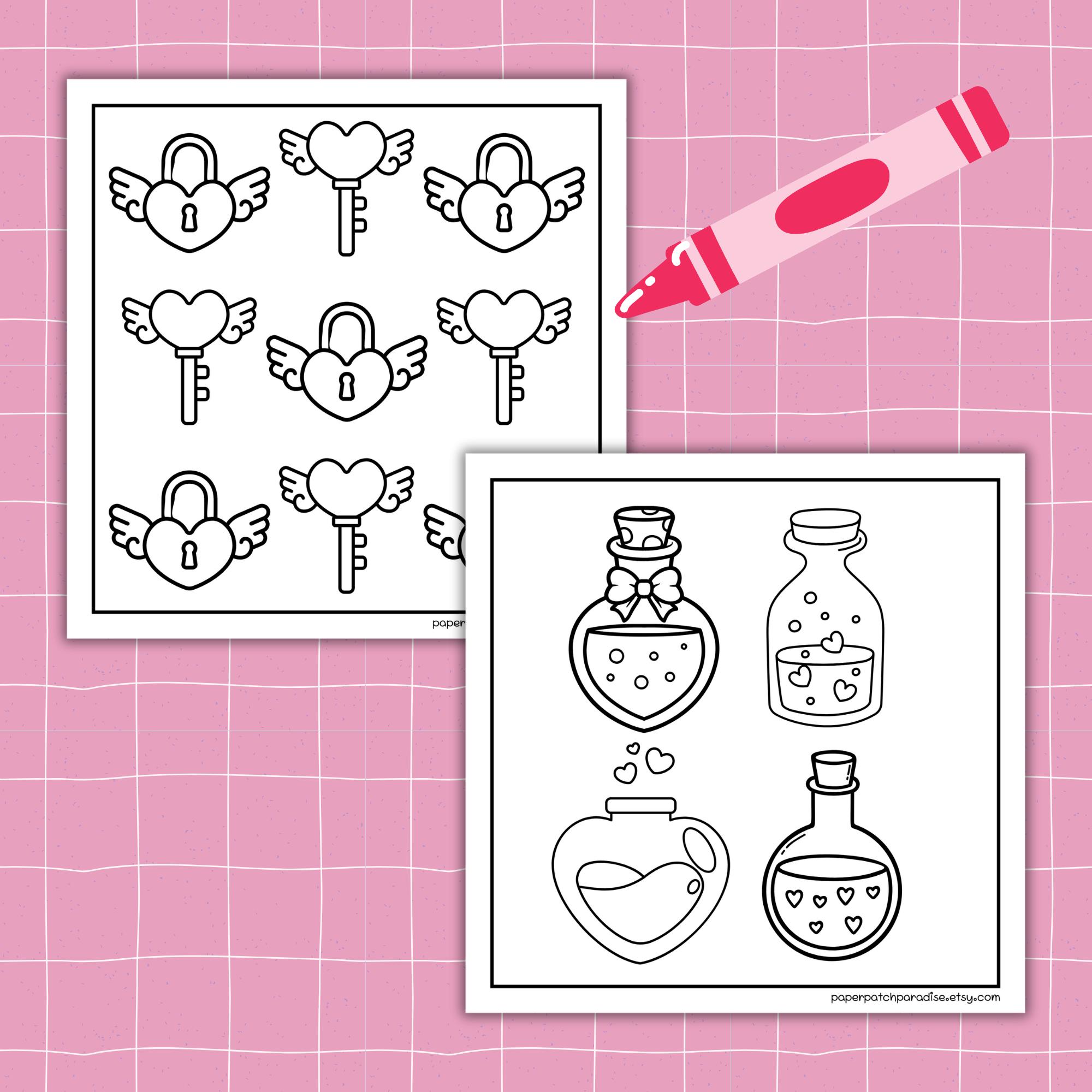 Valentines Pattern Coloring Pages Printable Cute Heart Patterns ...