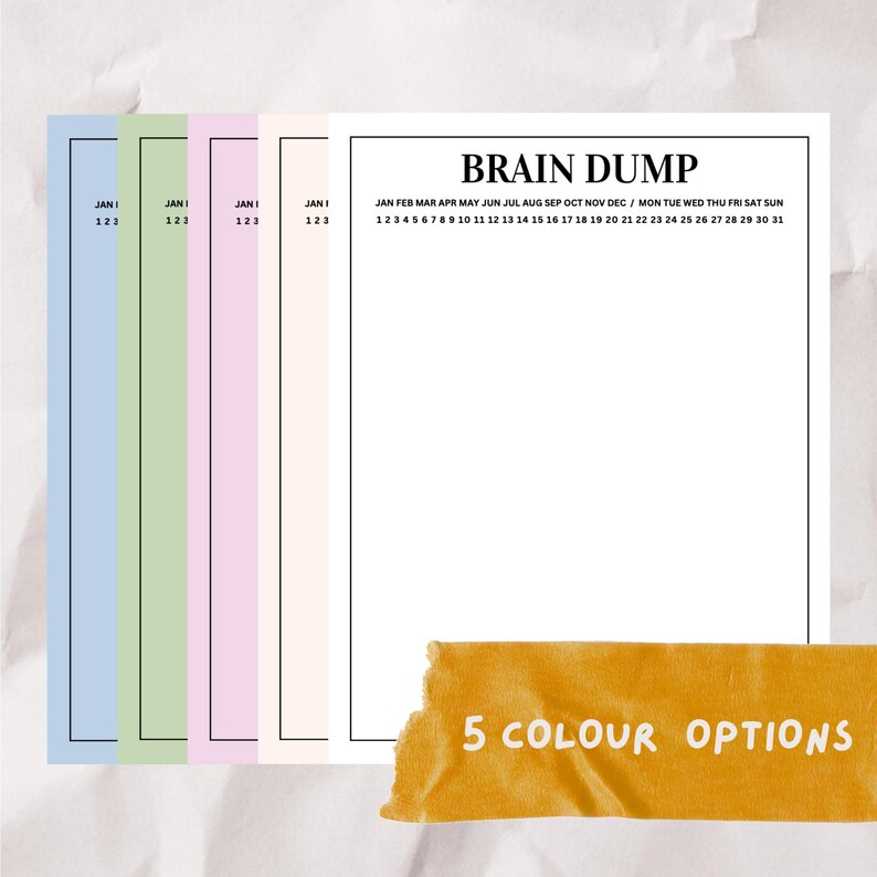 Brain Dump Template PRINTABLE Instant Download - Etsy