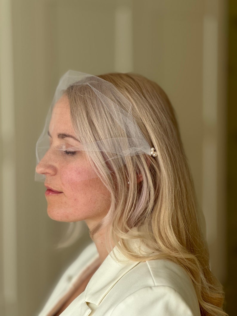 Soft Tulle Bridal Veil Small Veil With Hair Pins Wedding Veil White ...