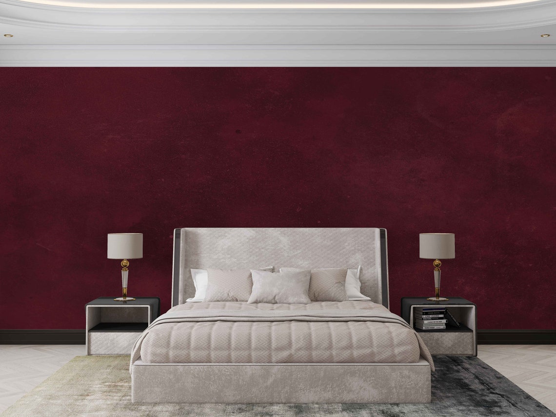 Burgundy Cloud Grungy Texture Wallpaper. Traditional, Removable Peel Stick - Etsy