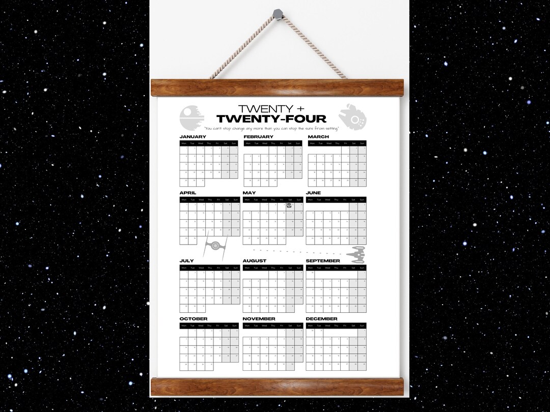 2024 Printable Whole Year Calendar – Star Wars Theme - Etsy