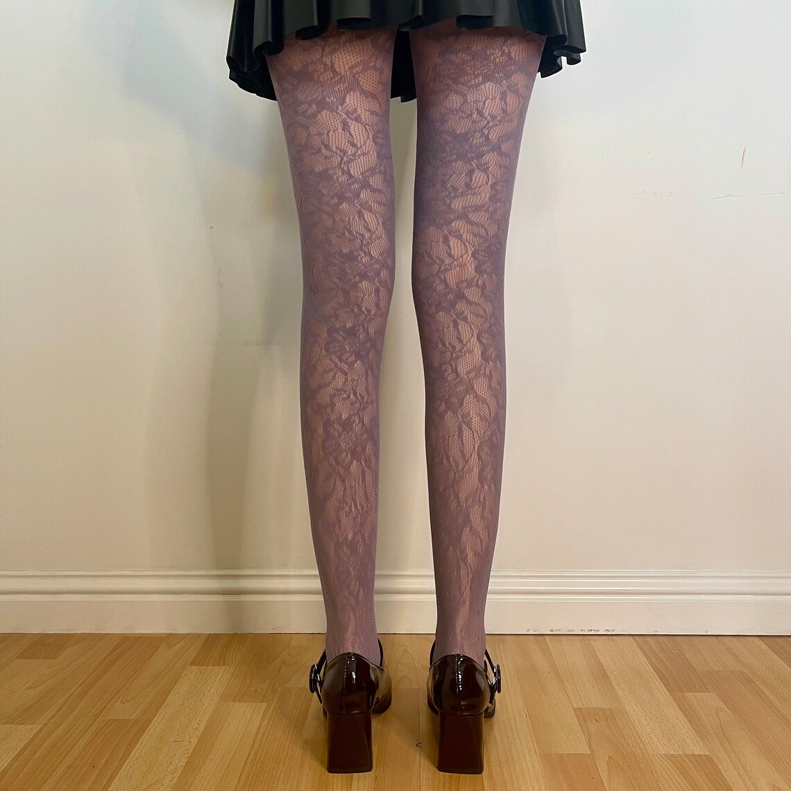 Shipped From England lavender Tights With Floral Patterns lilac ...