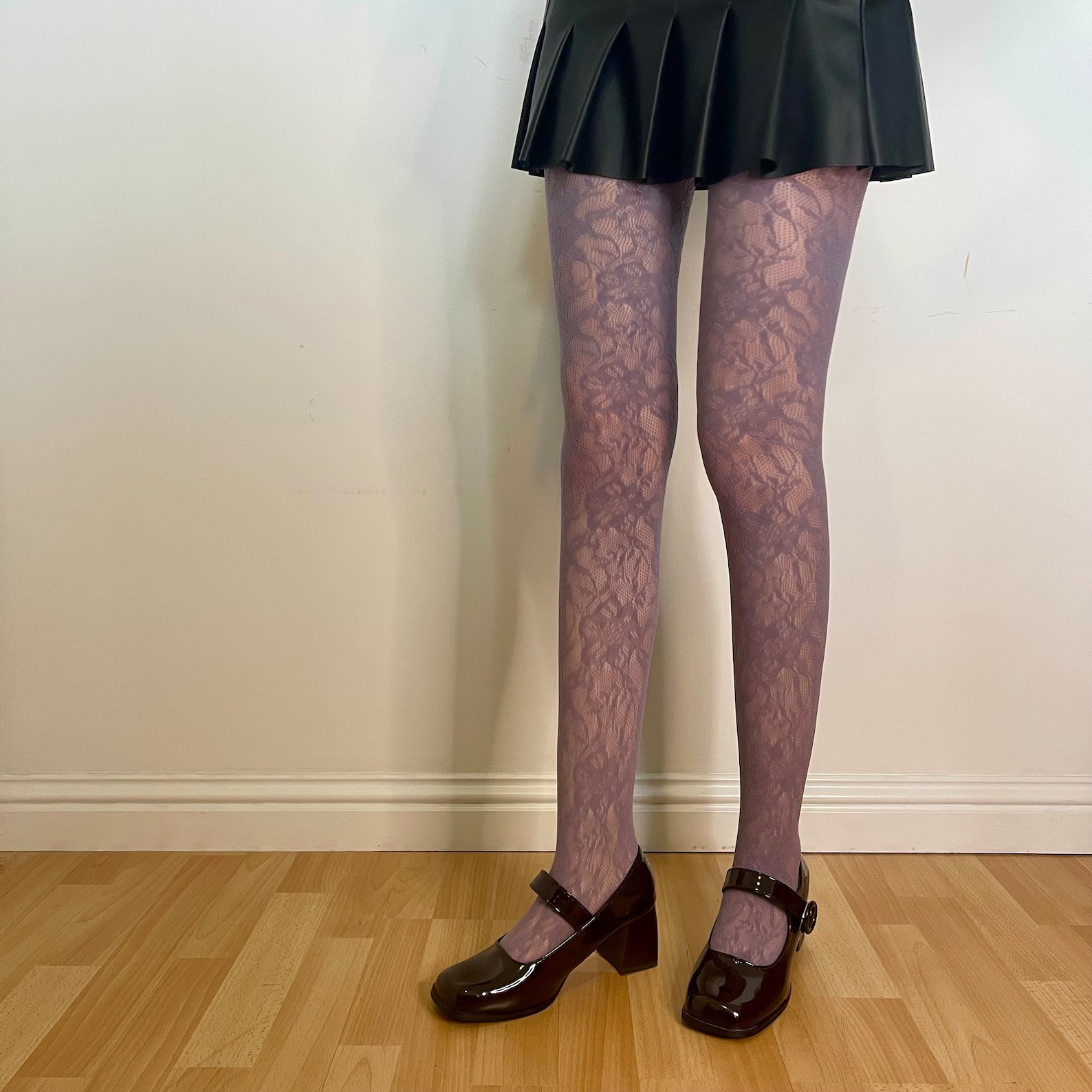 Shipped From England lavender Tights With Floral Patterns lilac ...