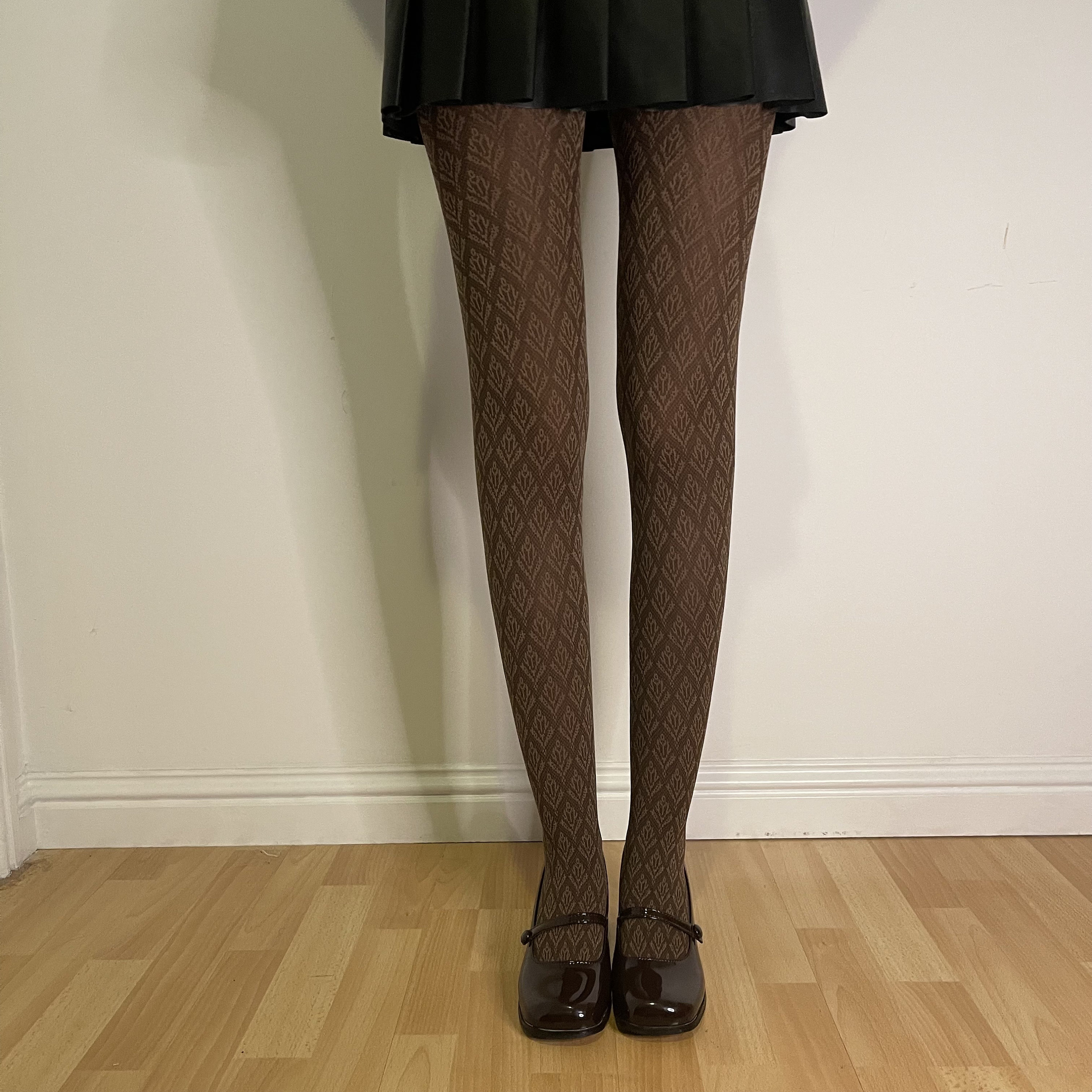 Shipped From England Brown Patterned Tights Comfort Tights Women ...