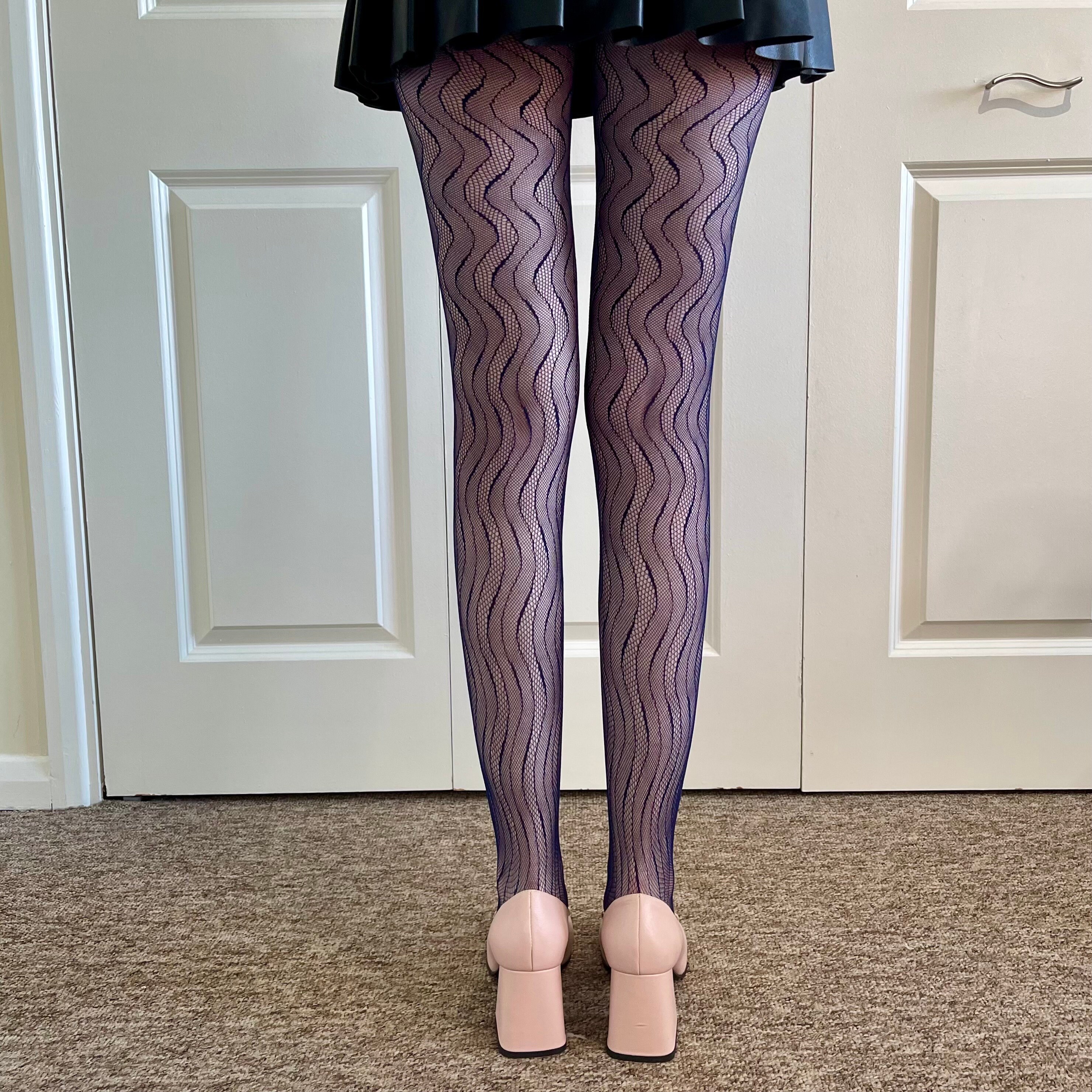 Shipped From England Sheer Blue Tights With a Wavypattern Women ...