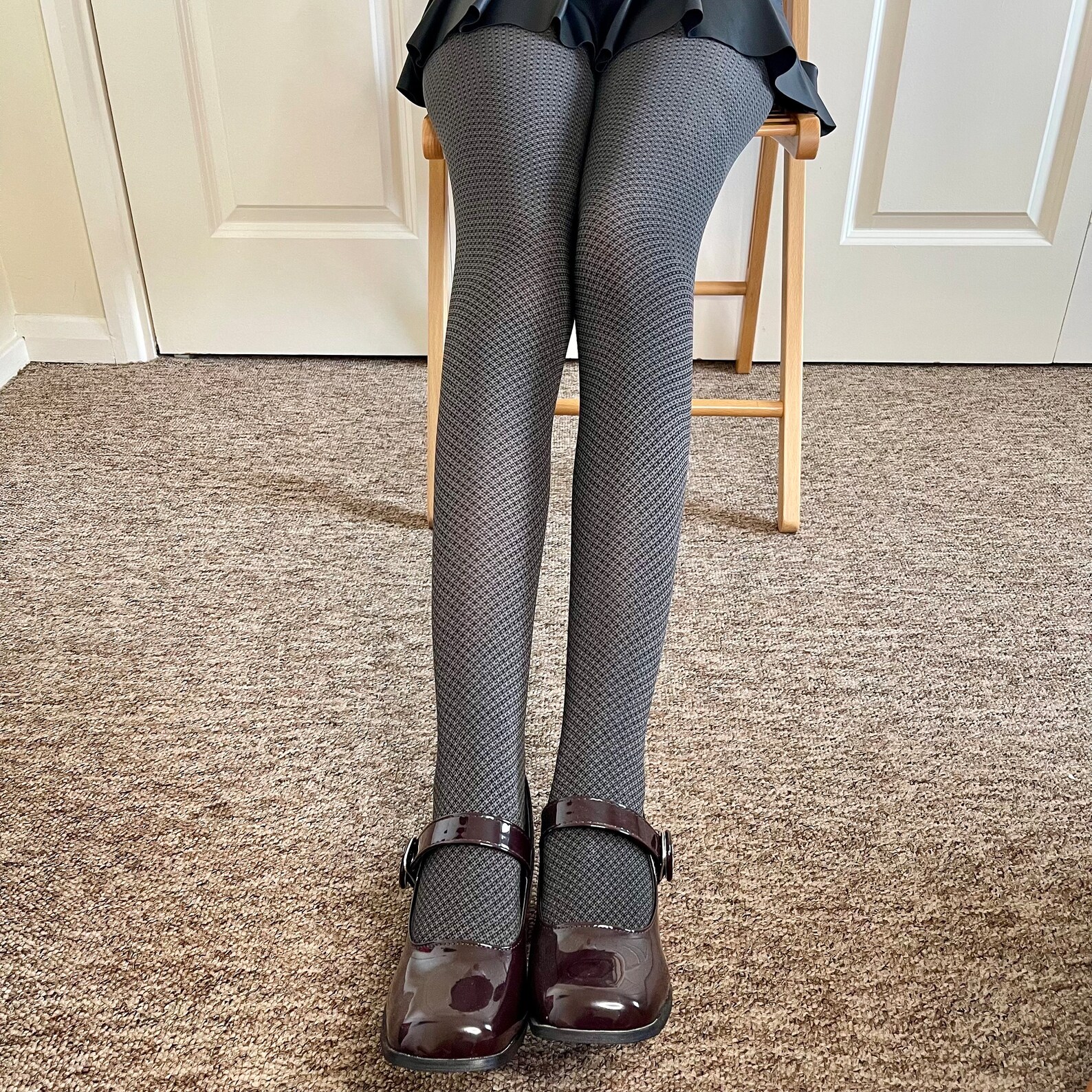 Shipped From England black Tights With Pattern soft and Comfy-dark Grey ...
