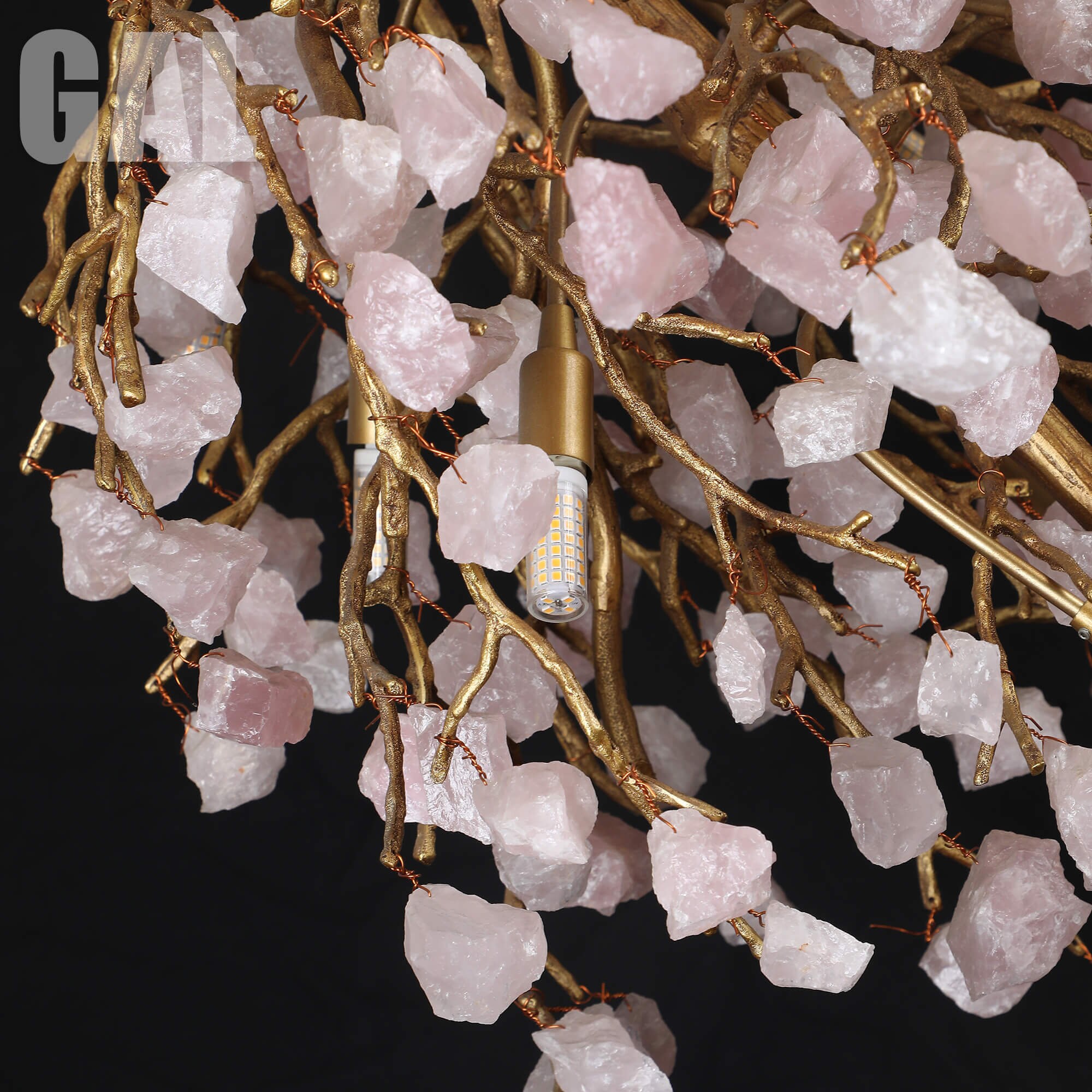 Pink Crystal Stone Branch Chandelier - Etsy