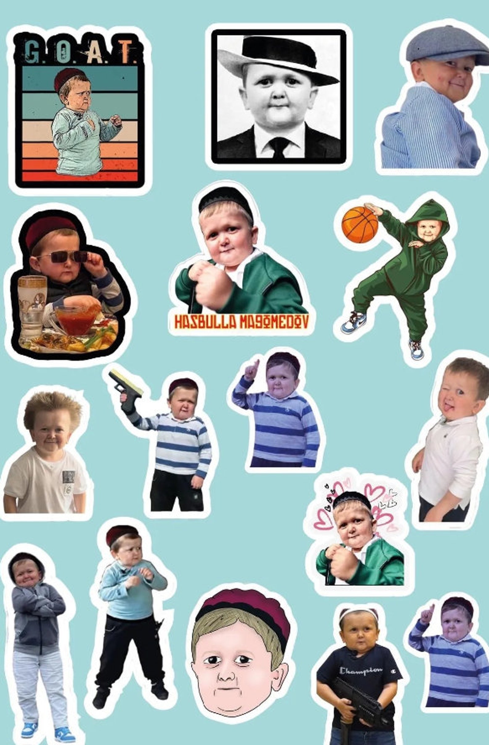 Hasbulla Mood Laptop Phone Sticker Set 16 Pcs - Etsy UK