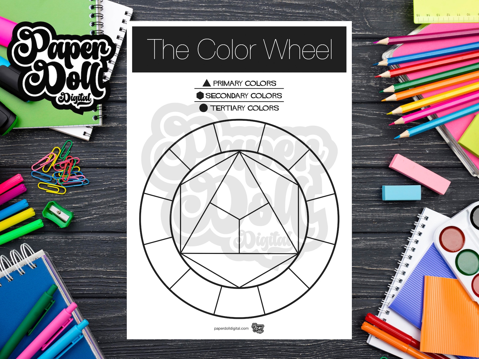 Color Wheel Worksheet Printable Teaching Teacher Resource Art Room ...