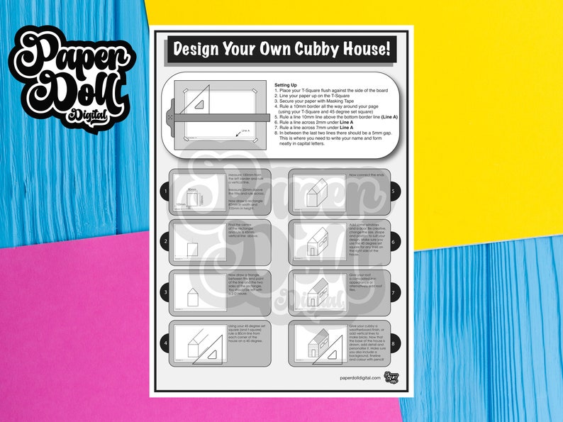 How to Draw a 3D Cubby House Printable Teaching Teacher Resource Art ...