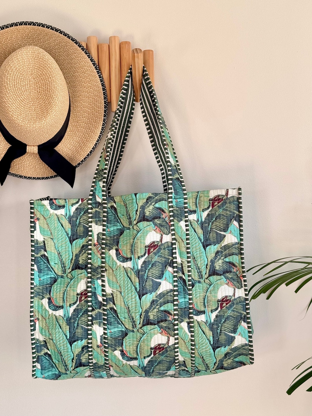 Hand Block Print Tote Bag quilted Bag handmade Bag printed Tote Bag ...