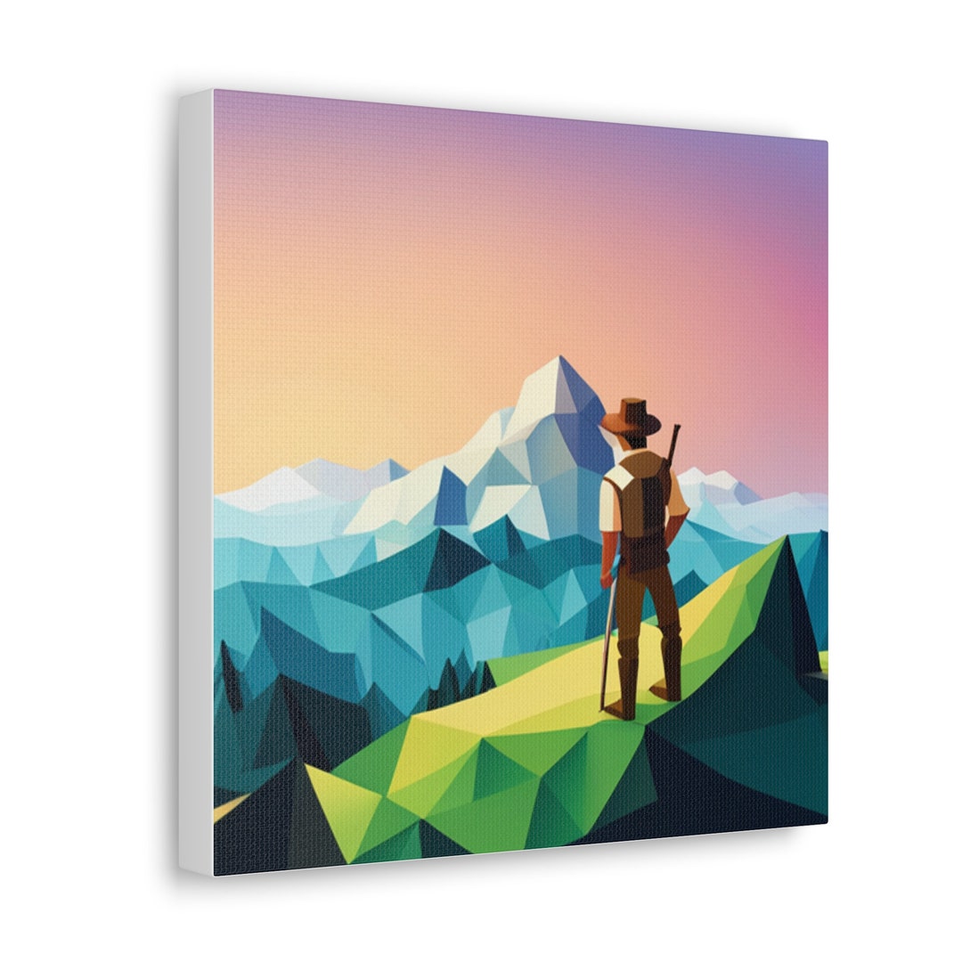 Modern Adventure: Low-poly Explorer's Quest in a Fantastical Landscape ...