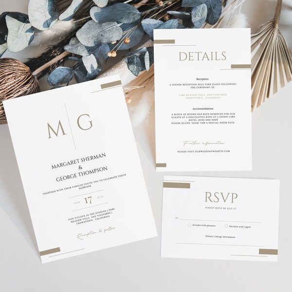 Monogram Invitation - Etsy