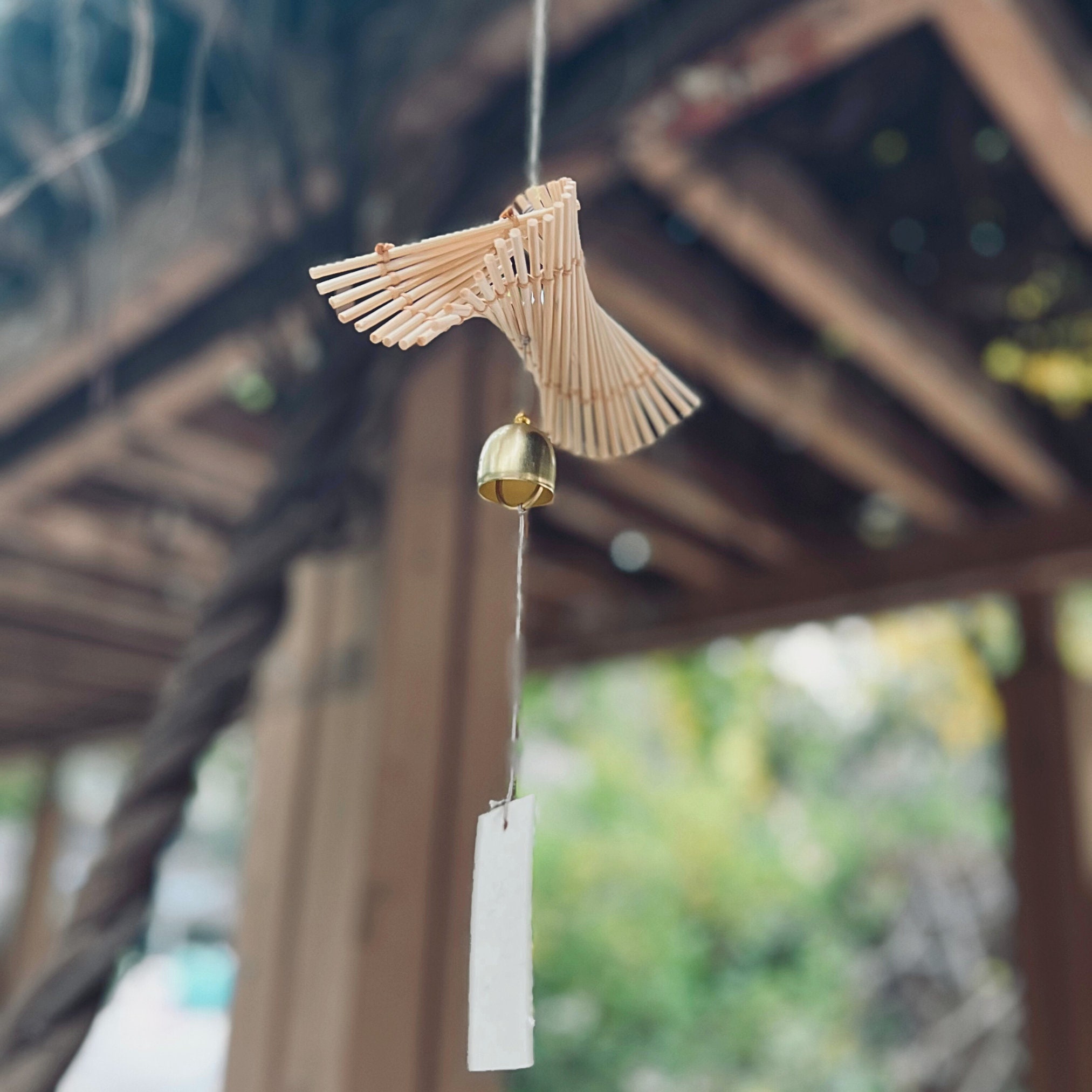 Handmade Bamboo Woven Copper Wind Chimes Wind Chimes Fusion of Art and ...