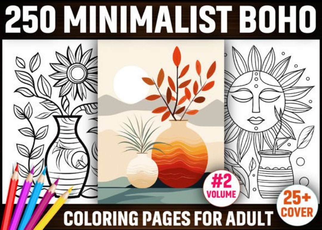 250 Minimalist Boho Coloring Pages Kdp,minimalist Boho Coloring Pages ...