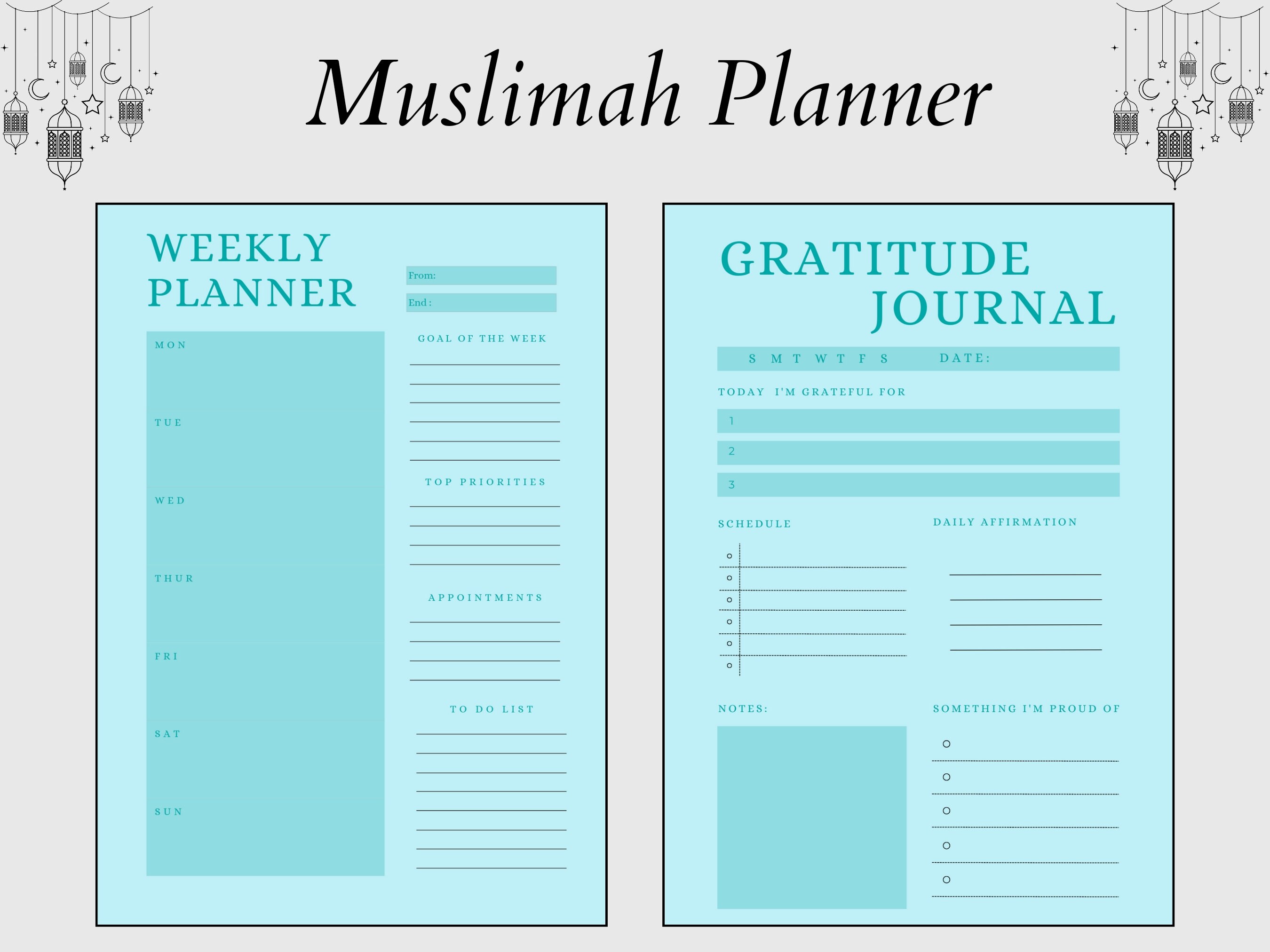 Muslim Planner, Muslim Printable Planner, Ramadan Journal, Muslimah ...