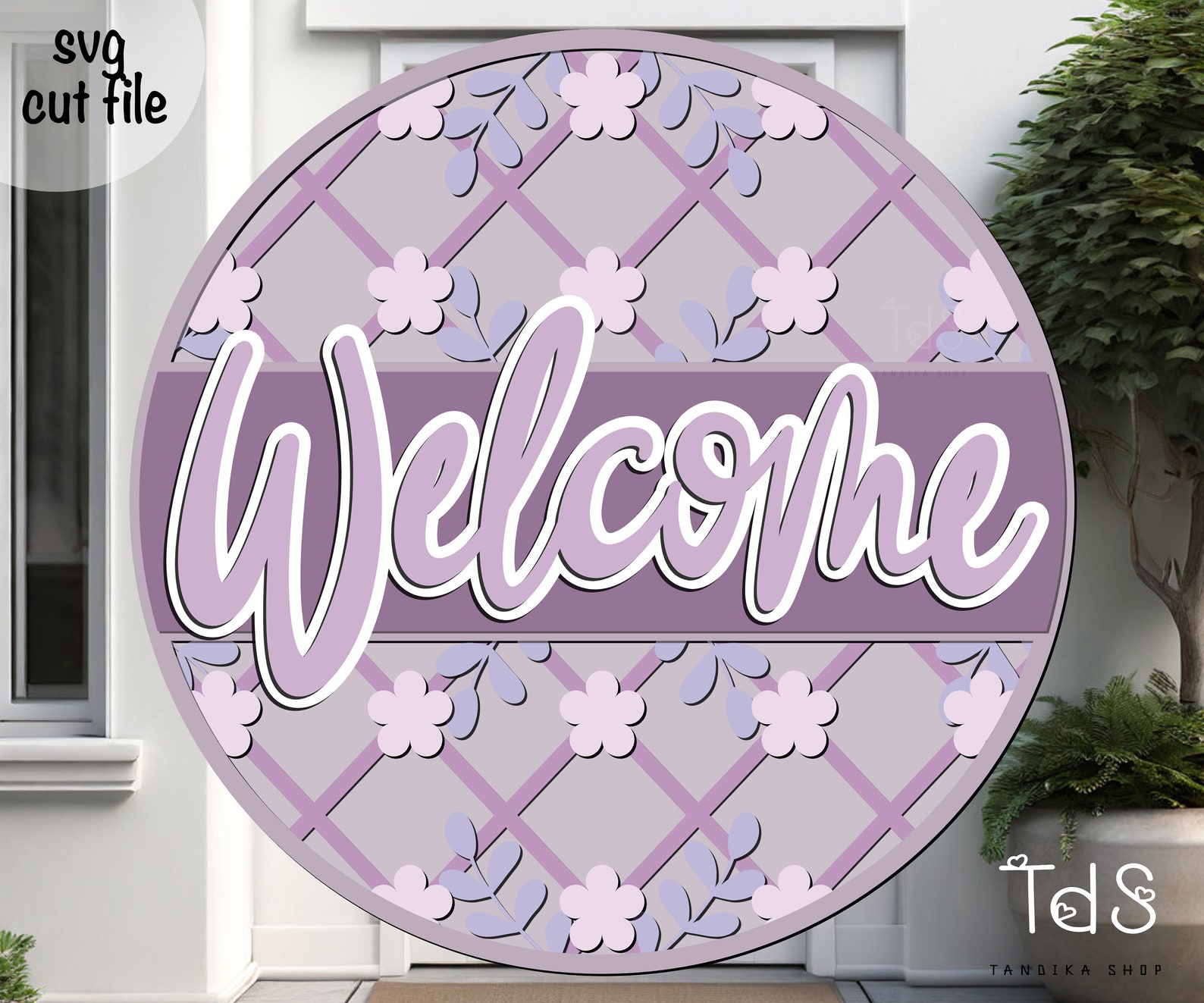 Wildflower Geometric Door Sign Svg Cut File, Fall Door Hanger Laser ...