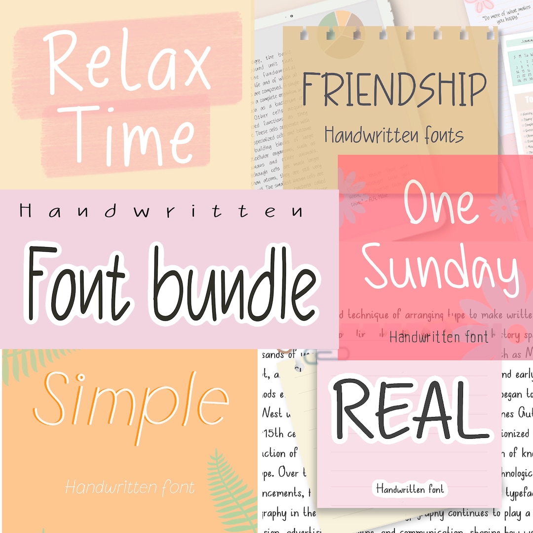 Font Bundle, Neat Handwritten Font Download, Handwriting Font for ...
