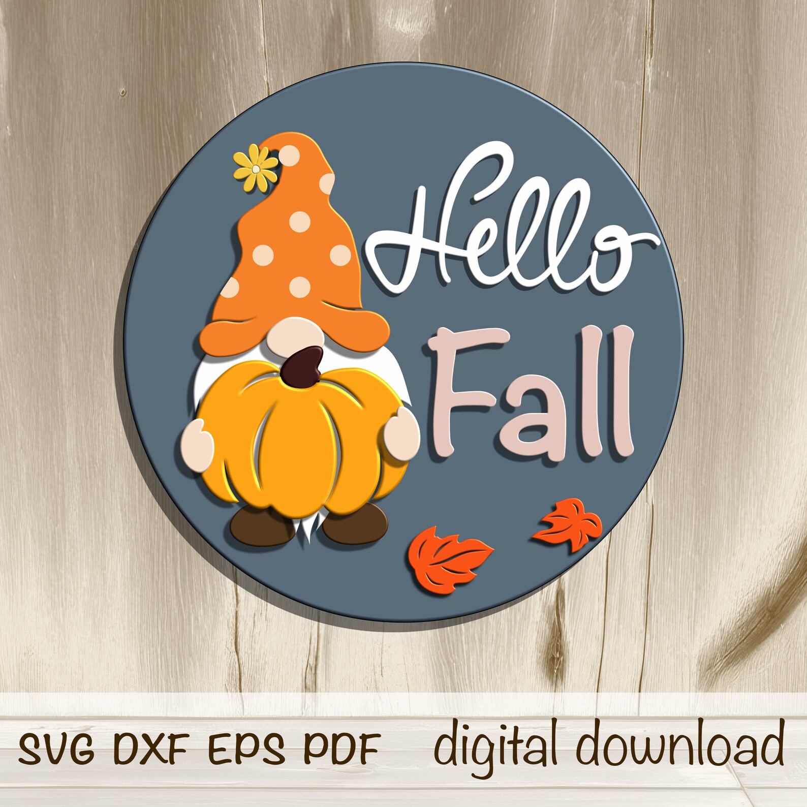 Gnome Hello Fall Door Hanger Svg Cut File, Halloween Sign, Gnome Sign ...
