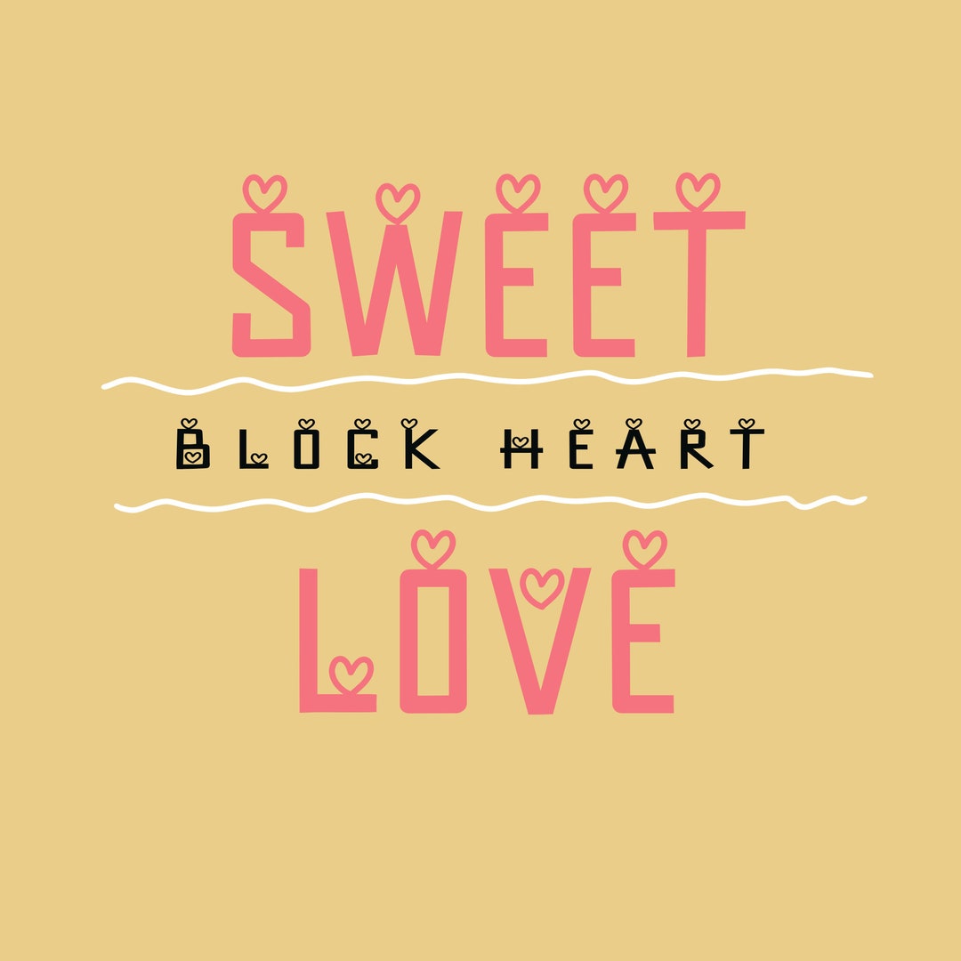 Block Heart Font,valentines Font,bold Font, Retro Font, Textured Font ...