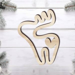 Cute Reindeer Ornament SVG Laser Cutting, Reindeer With Heart ...