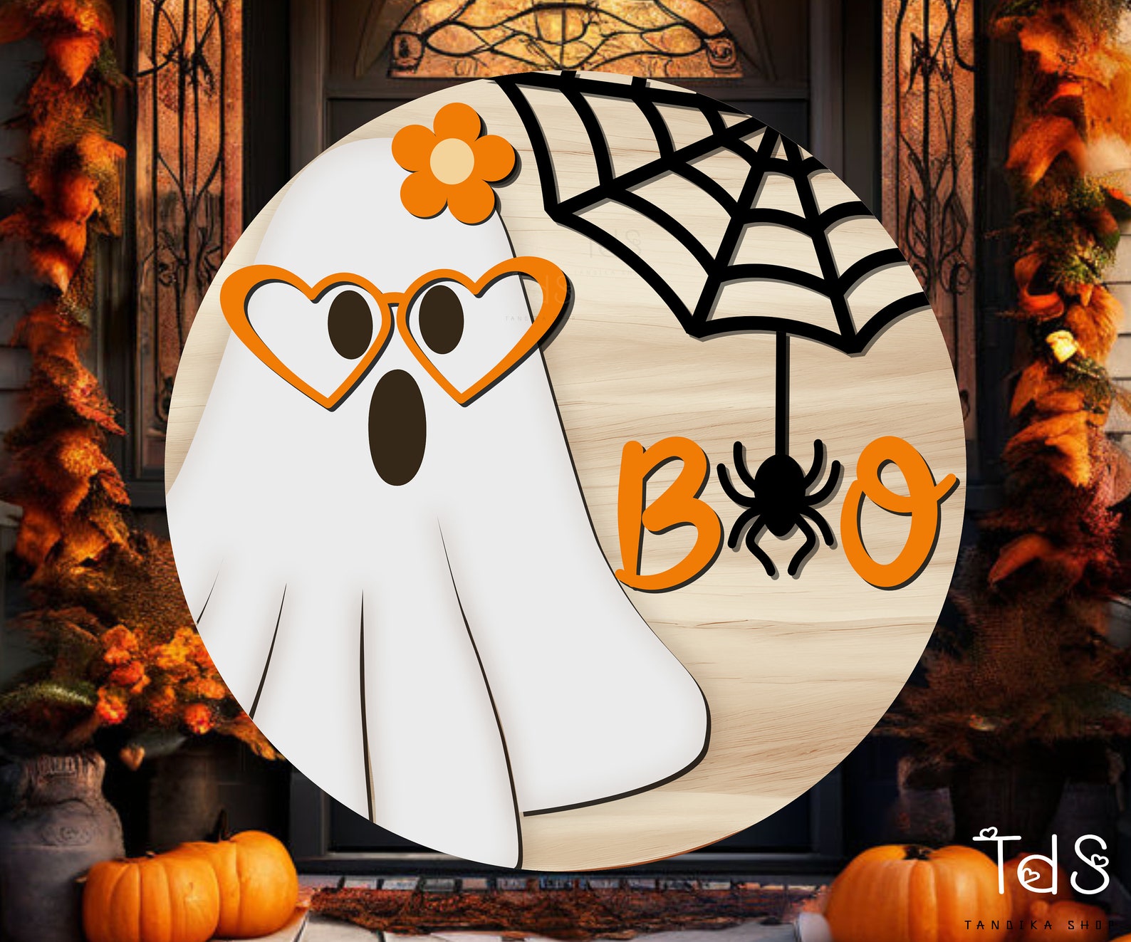 Cute Halloween Ghost Door Hanger Svg Cut File, Boo Sign, Cute Spooky ...