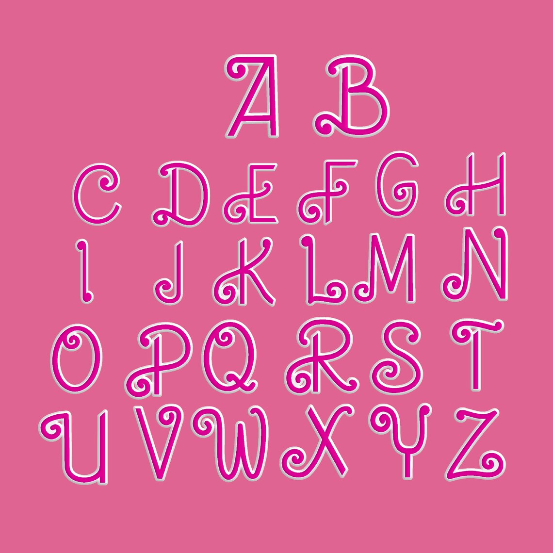 Dolly Font 3D Png Download, Dolly Girl Alphabet Png, Letter Girl Retro ...