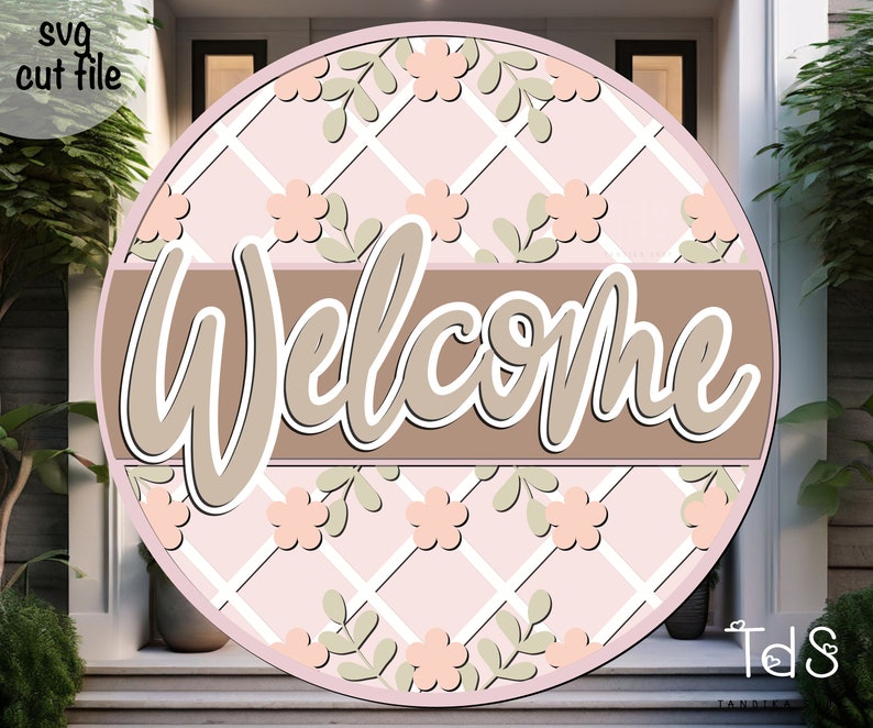 Wildflower Geometric Door Sign Svg Cut File, Fall Door Hanger Laser ...
