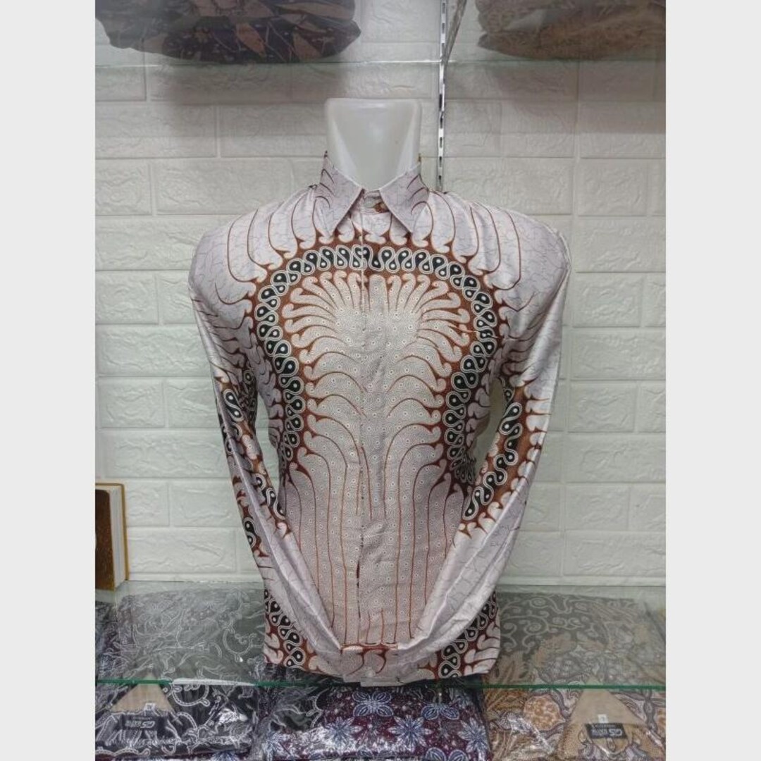 Handcrafted Terracotta Colours of Batik Satin Silk Men's Shirt ...